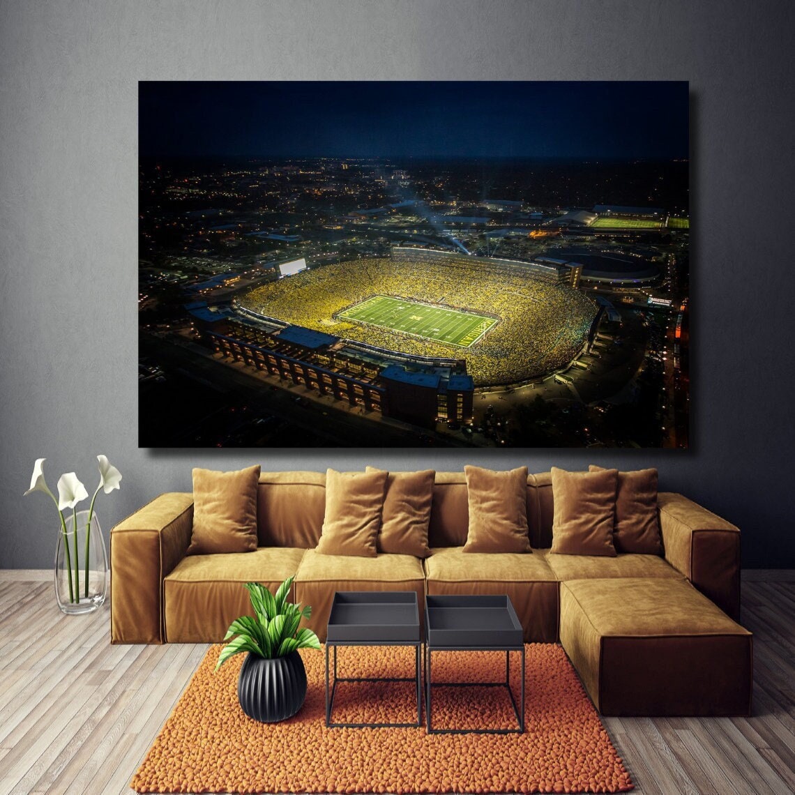 Michigan Stadium Canvas Wall Art Design / POSTER or CANVAS READY to ...