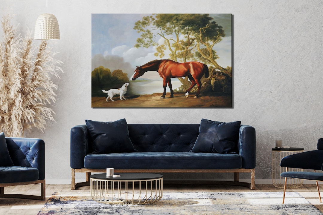 George Stubbs Horse and Dog Painting: Animal Landscape Art Print - Etsy
