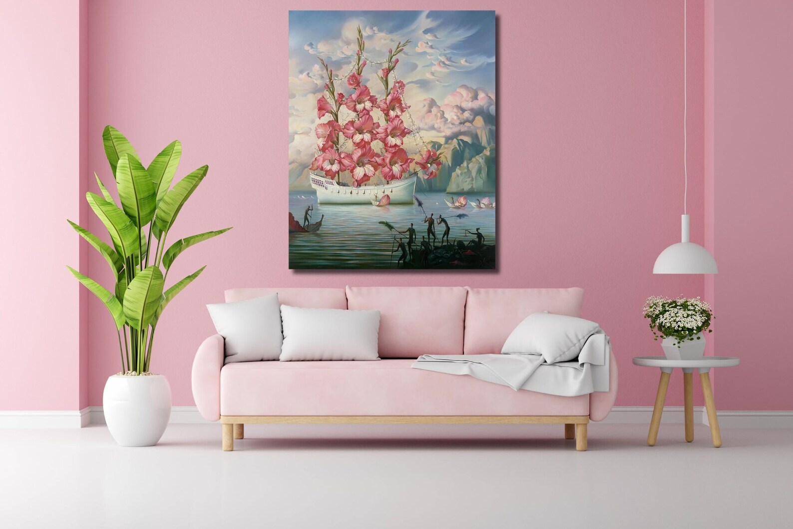 Vladimir Kush Departure of the Winged Ship Canvas Wall Art, Vintage ...