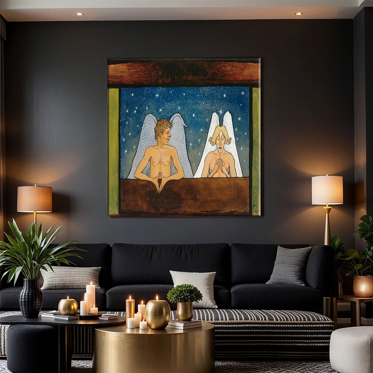 Devotion Angel Illustration, Hugo Simberg Canvas Art Print, Vintage ...