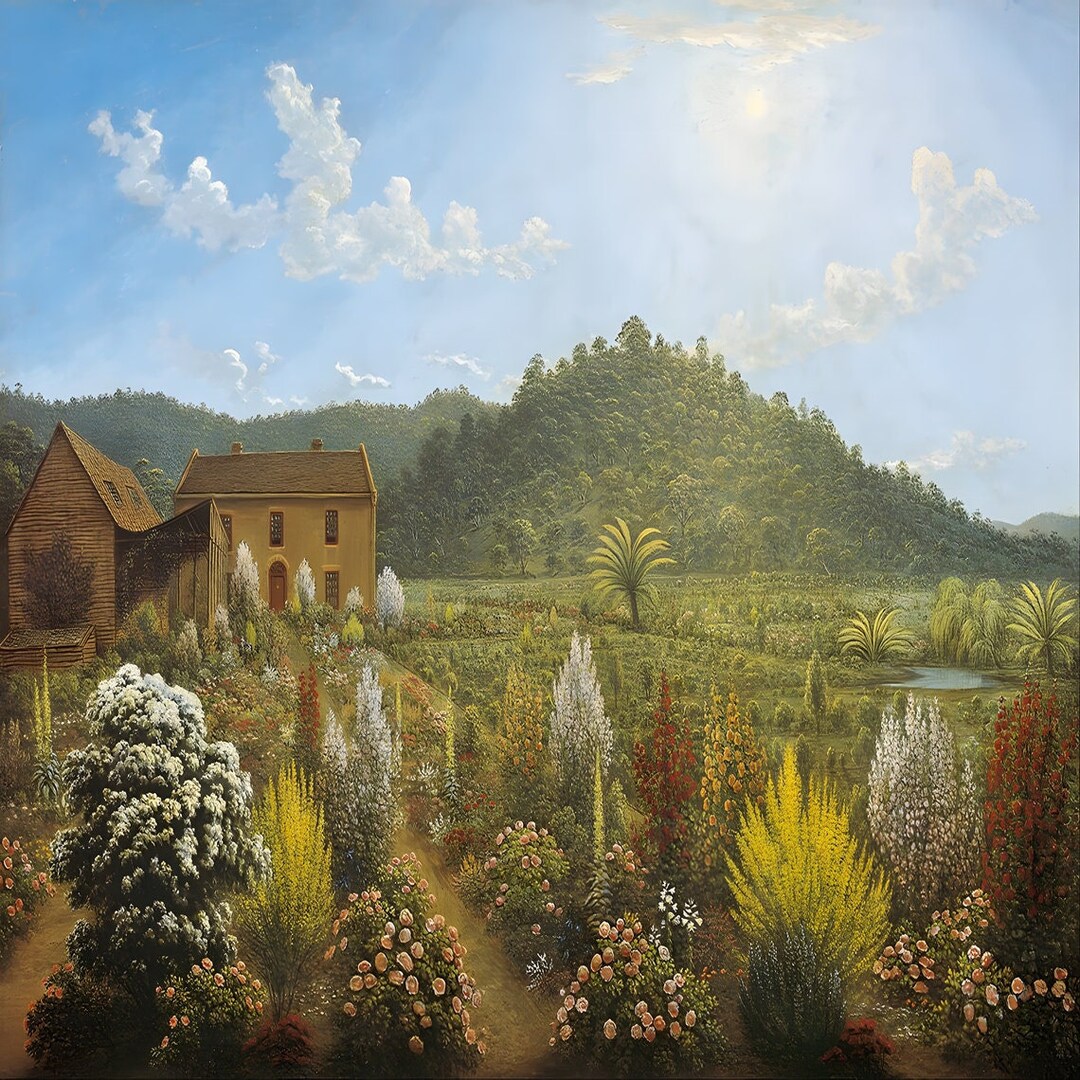 John Glover A View of the Artist's House and Garden in Mills Glover ...