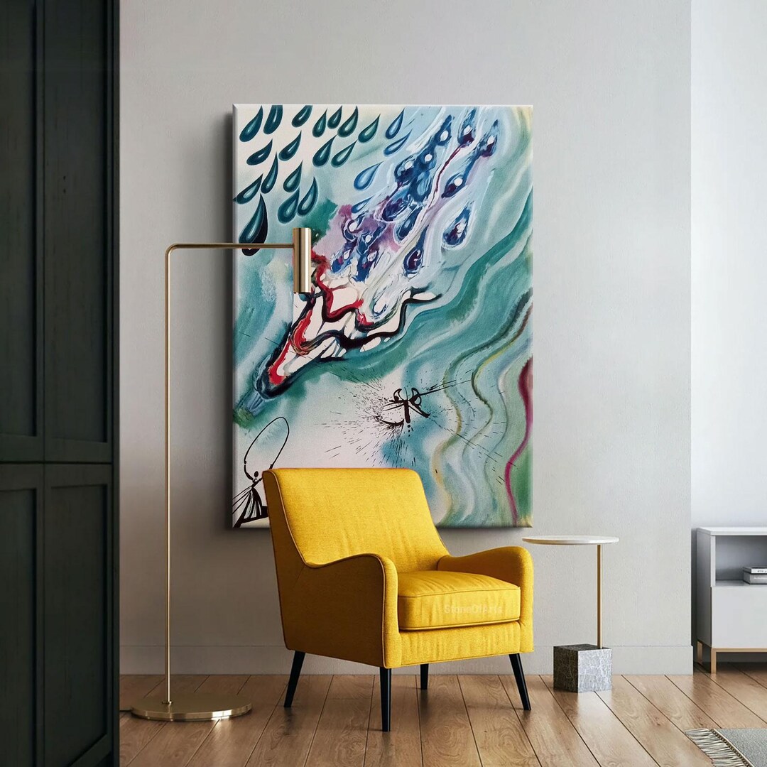 Salvador Dali Canvas– Surreal Abstract Watercolor Art Print – Dali ...