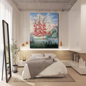 Vladimir Kush Departure of the Winged Ship Canvas Wall Art, Vintage ...