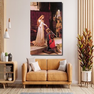 The Accolade Medieval Queen Giving / Canvas Wall Art Poster/ Title of ...