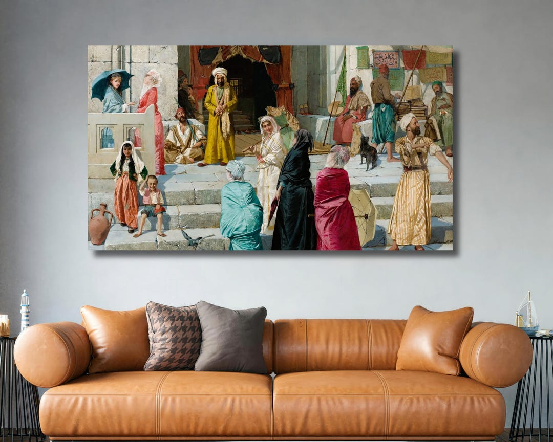 Osman Hamdi Bey Mosque Entrance Canvas Print, Orientalist Ottoman ...