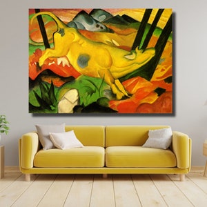 Franz Marc Yellow Cow Art Print, Canvas Print, Canvas Poster & Panel ...