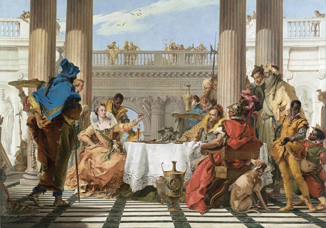 Banquet of Cleopatra by Giambattista Tiepolo Canvas Wall Art Hanging ...
