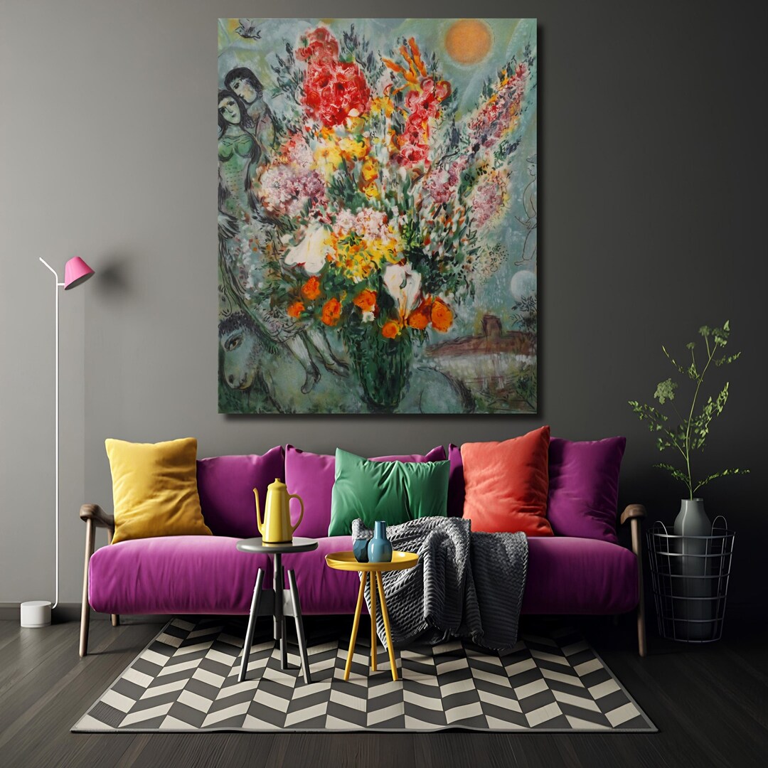 Marc Chagall Vase of Flowers, Marc Chagall Canvas Wall Art ...