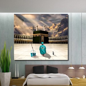 Kaaba Mosque Architecture Sunset Painting Islamic Art,islamic Wall Art ...