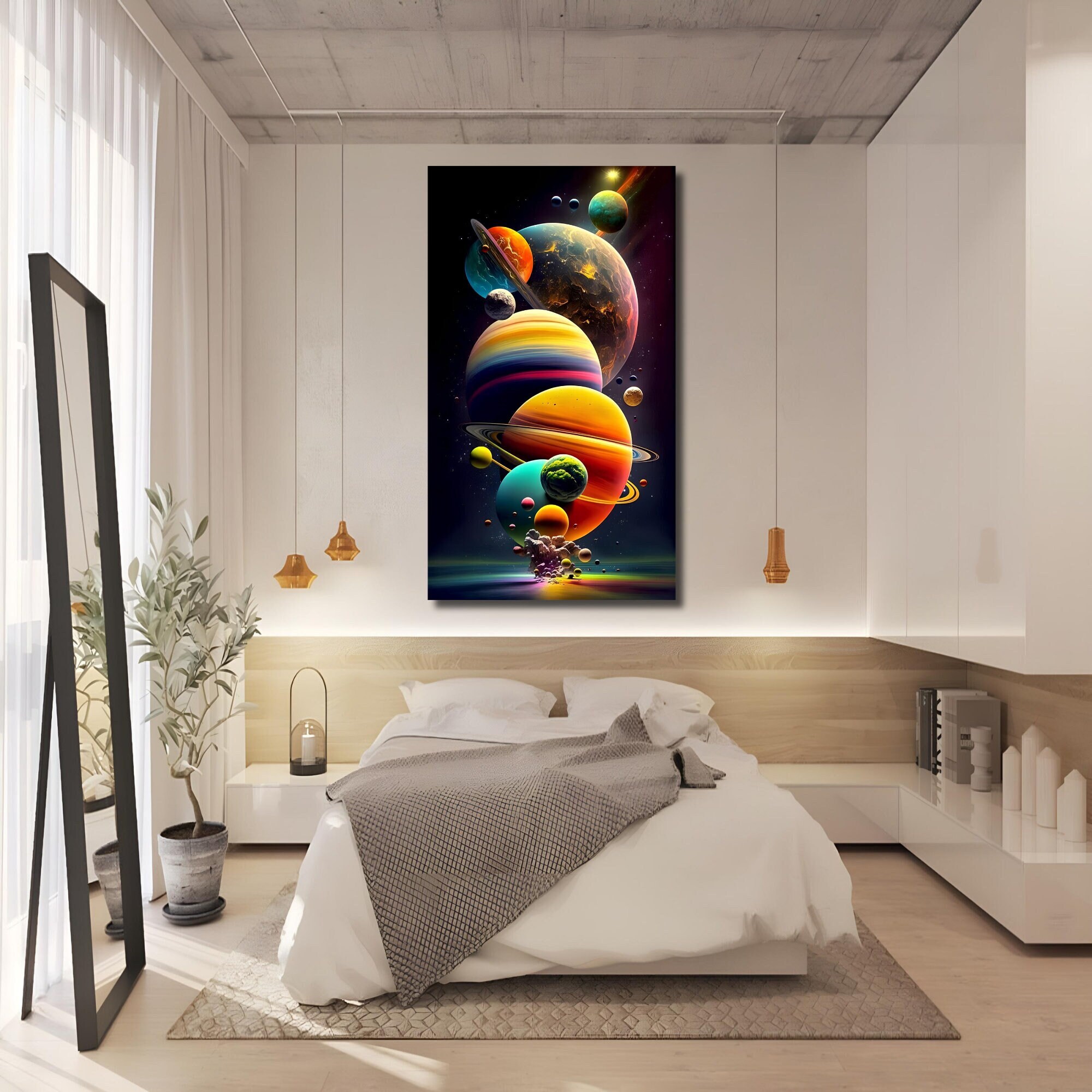 Planets Solar System NASA Photography Print Art Canvas, Space Framed ...