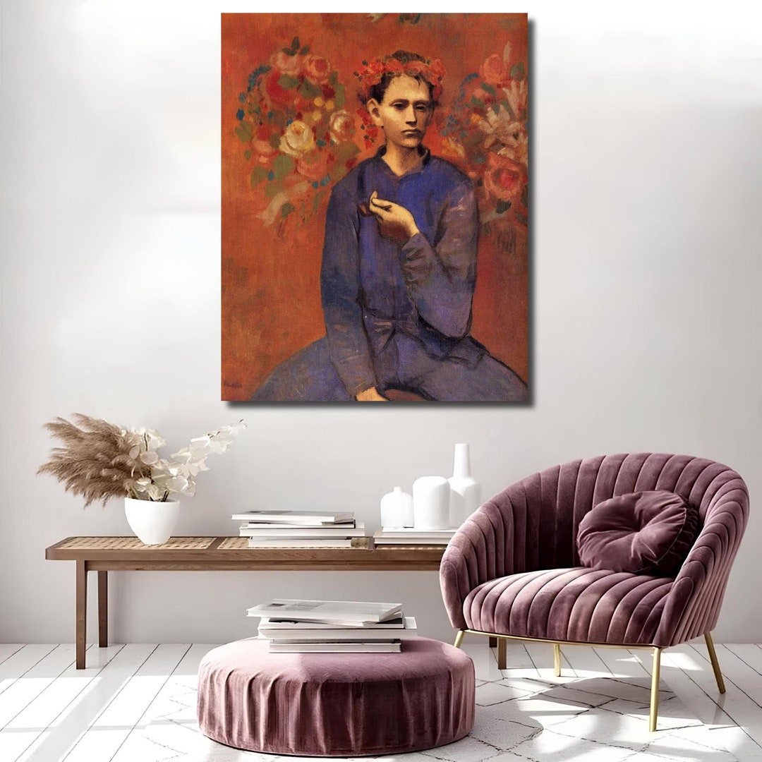 Pablo Picasso A Boy With Pipe Canvas Wall Art, Garçon à La Pipe Print ...