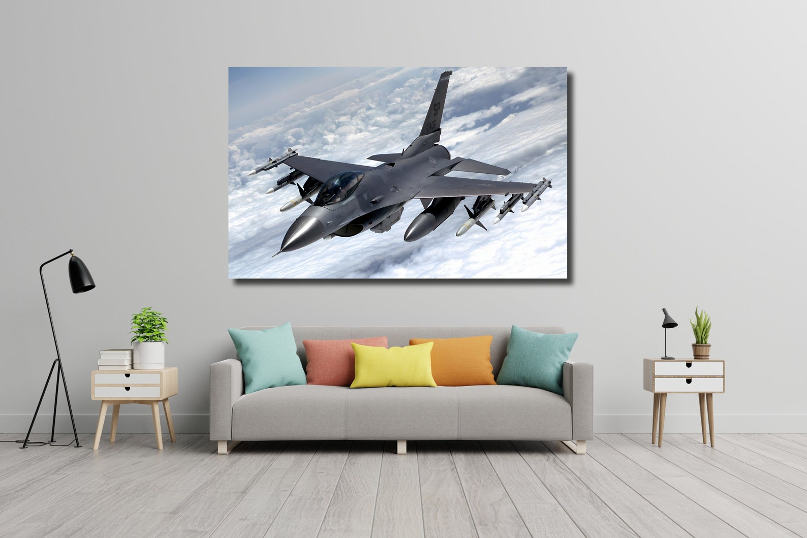 Fighter Squadron F16 Canvas Wall Art Design / POSTER or CANVAS READY to ...