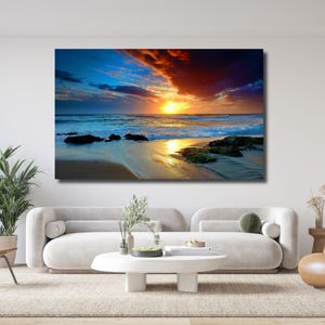 Sunset on the Beach Canvas Wall Art Design / POSTER or CANVAS READY to ...