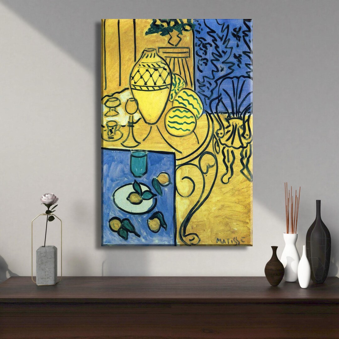 Henri Matisse Print: Interior in Yellow and Blue, Canvas Wall Art - Etsy