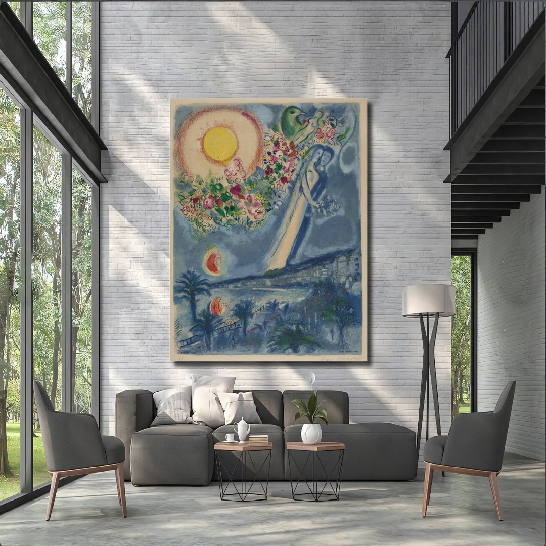 Marc CHAGALL Art,marc Chagall Painting Wall Art Print,chagall La Mariee ...