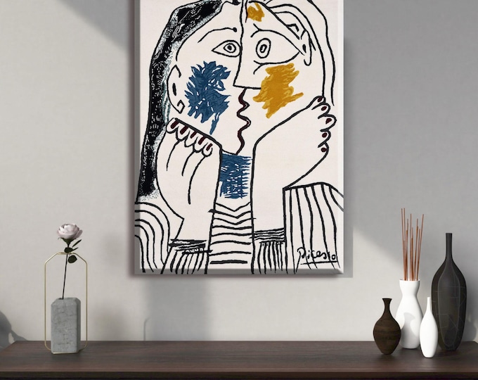 Picasso Wall Art, Kiss, Pablo Picasso Wall Art, Abstract Canvas Wall ...