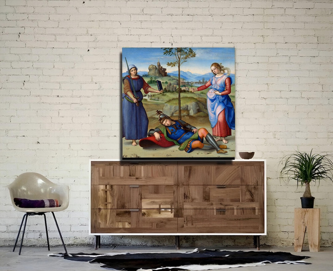 Raphael 'vision of a Knight' Canvas Print: Renaissance Fine Art ...