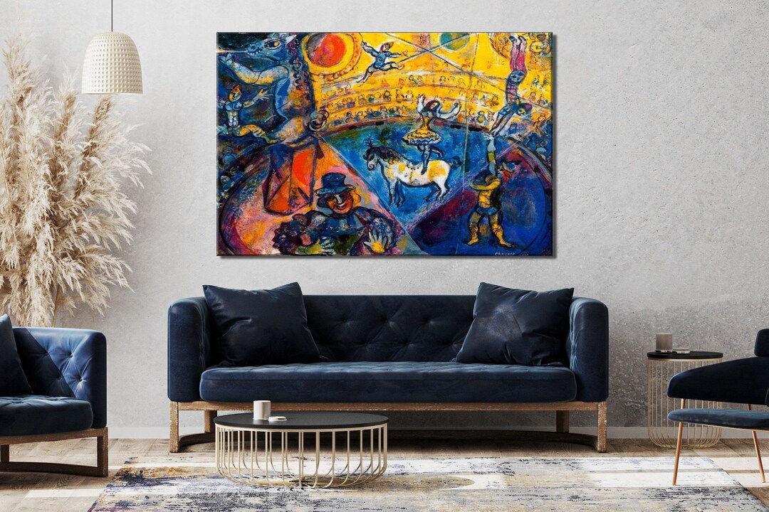 Marc Chagall,marc Chagall Print Circus Horse on Canvas,chagall Artworks ...