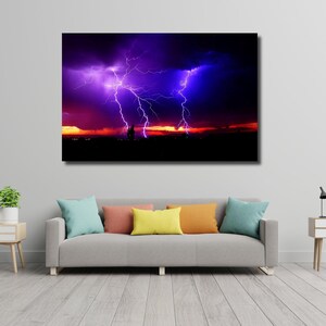 Lightning Storm Canvas Wall Art Design / POSTER or CANVAS READY to Hang ...