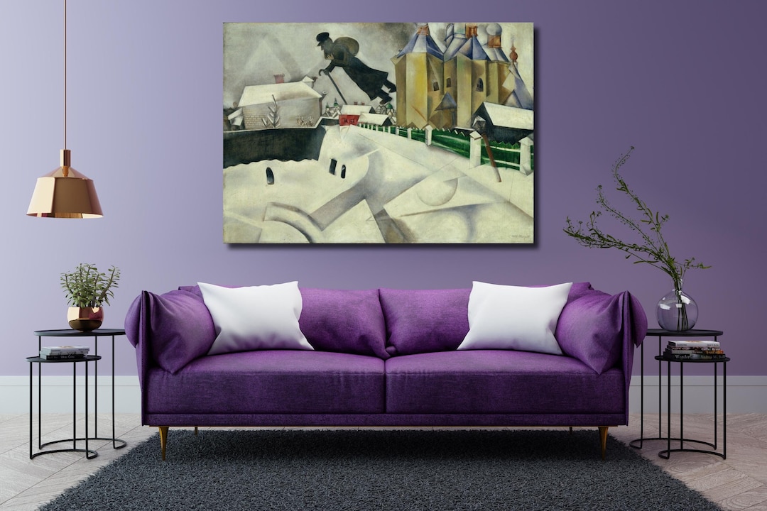 Over Vitebsk by Marc Chagall Artwork Reproduction Canvas Wall Art ...