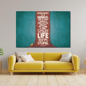 Everybody is a Genius Wall Art Design POSTER or CANVAS READY to Hang ...
