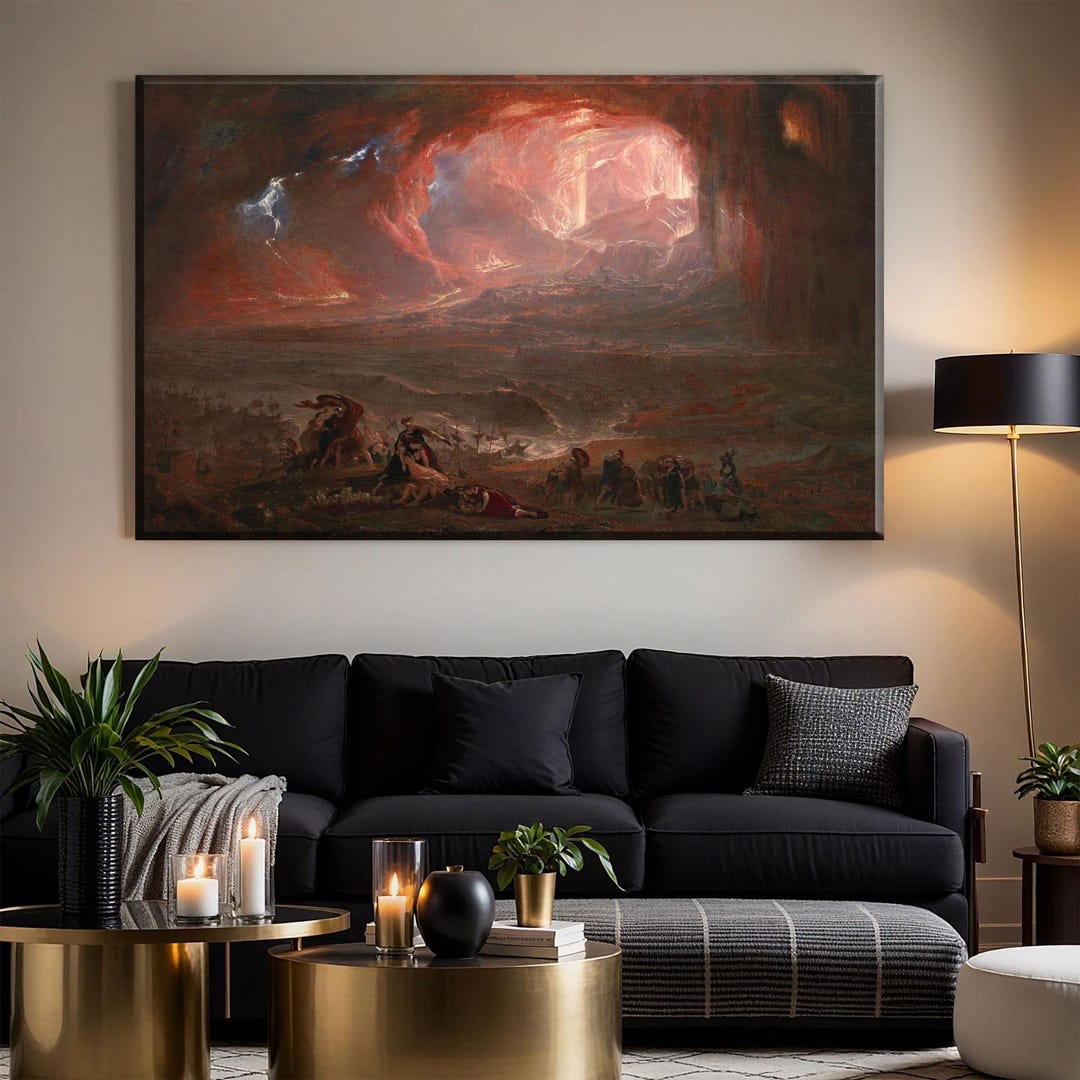 John Martin Painting/the Fall of Babylon by John Martin Canvas Wall Art ...
