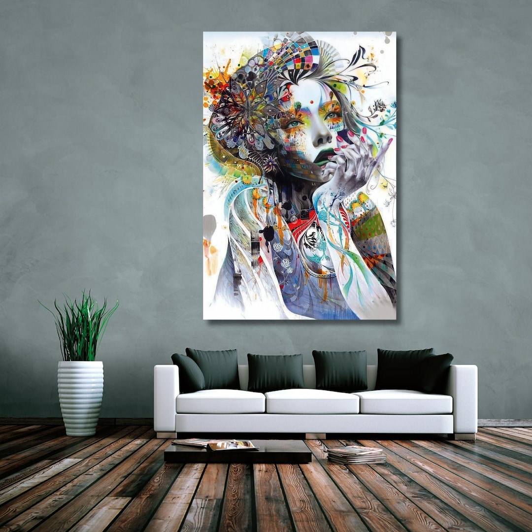Urban Princess, Street Art, Painting Poster Canvas Banksy Mural Montage ...