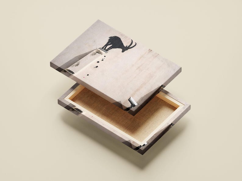 Banksy's Mysterious Goat Canvas Wall Art, Bansy Goat Perched on the ...