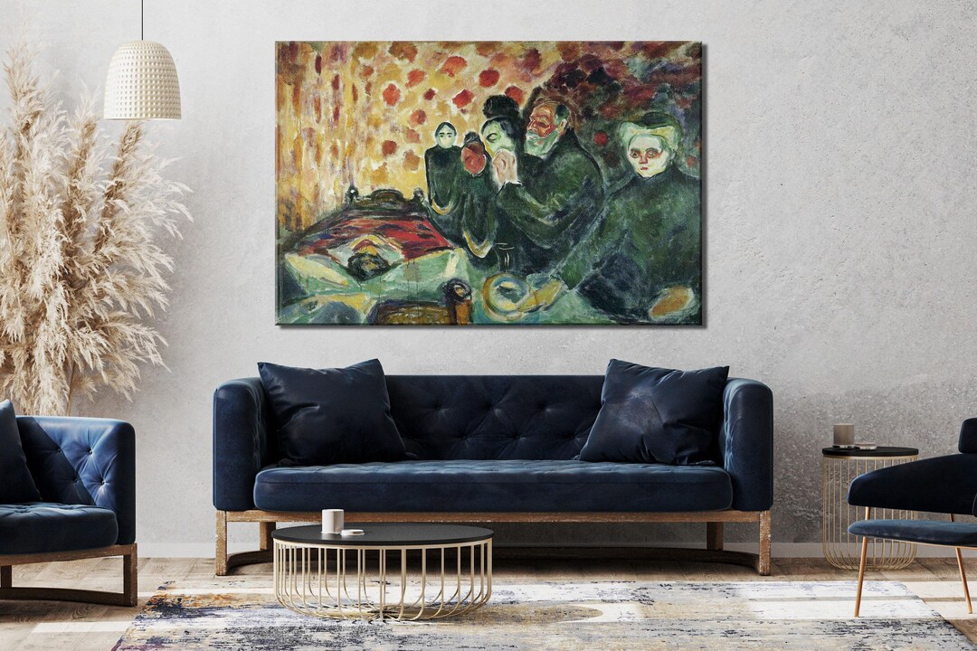 Edvard Munch's 'at the Deathbed' Print Wall Art,abstract Canvas Wall ...