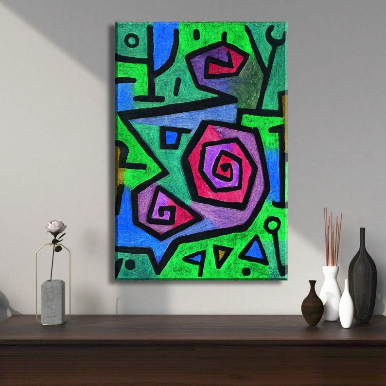 Paul Klee Heroic Roses Art Print: Vintage Abstract Floral Poster - Etsy