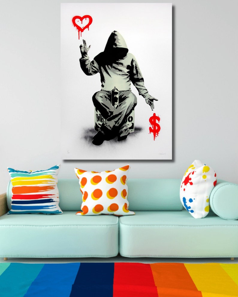Banksy Dollar Rap Graffiti Street Art Office-home Decor Inspirational ...