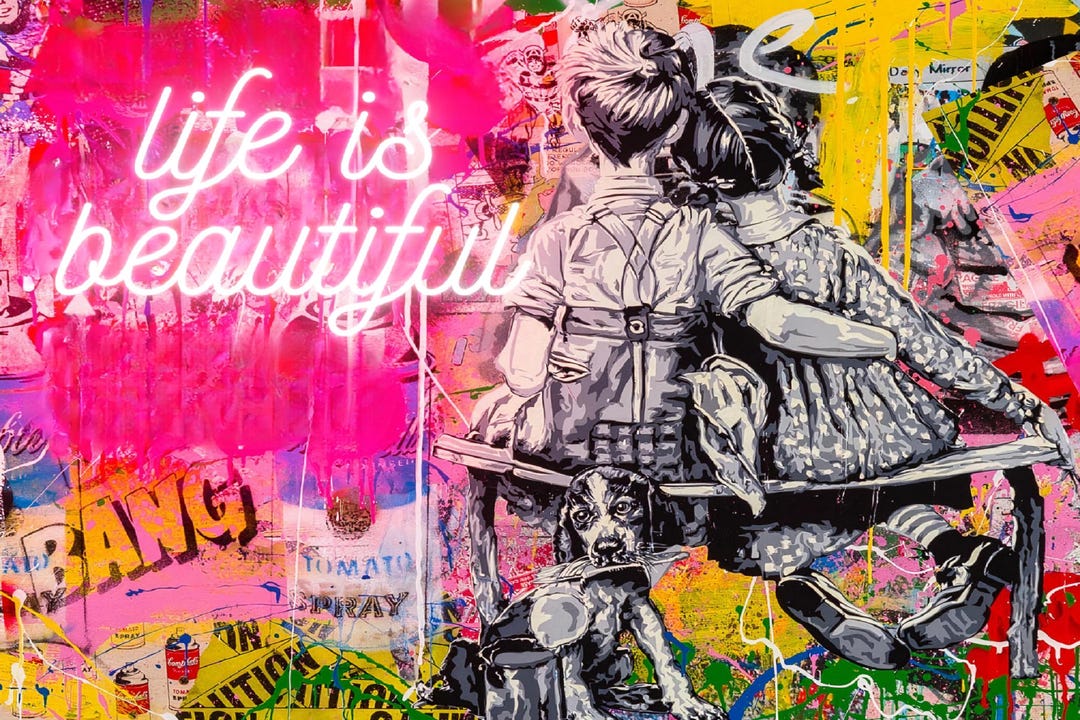 Life is Beautiful Graffiti Canvas Print Art, Street Art,life is ...