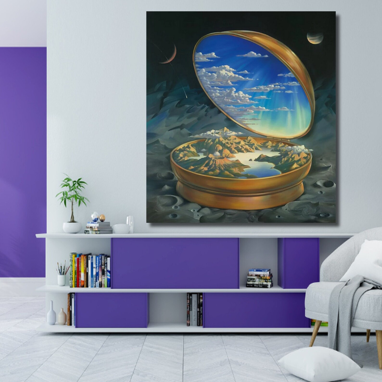 Vladimir Kush Mountain Painting Print, Vladimir Kush Clouds Painting ...