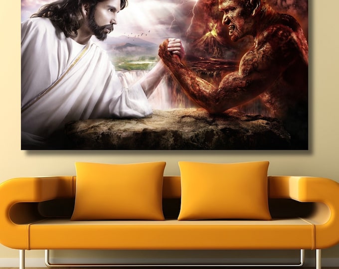 Jesus Christ Devil Satan God, Jesus Devil Vs God, Canvas Pieces Home ...
