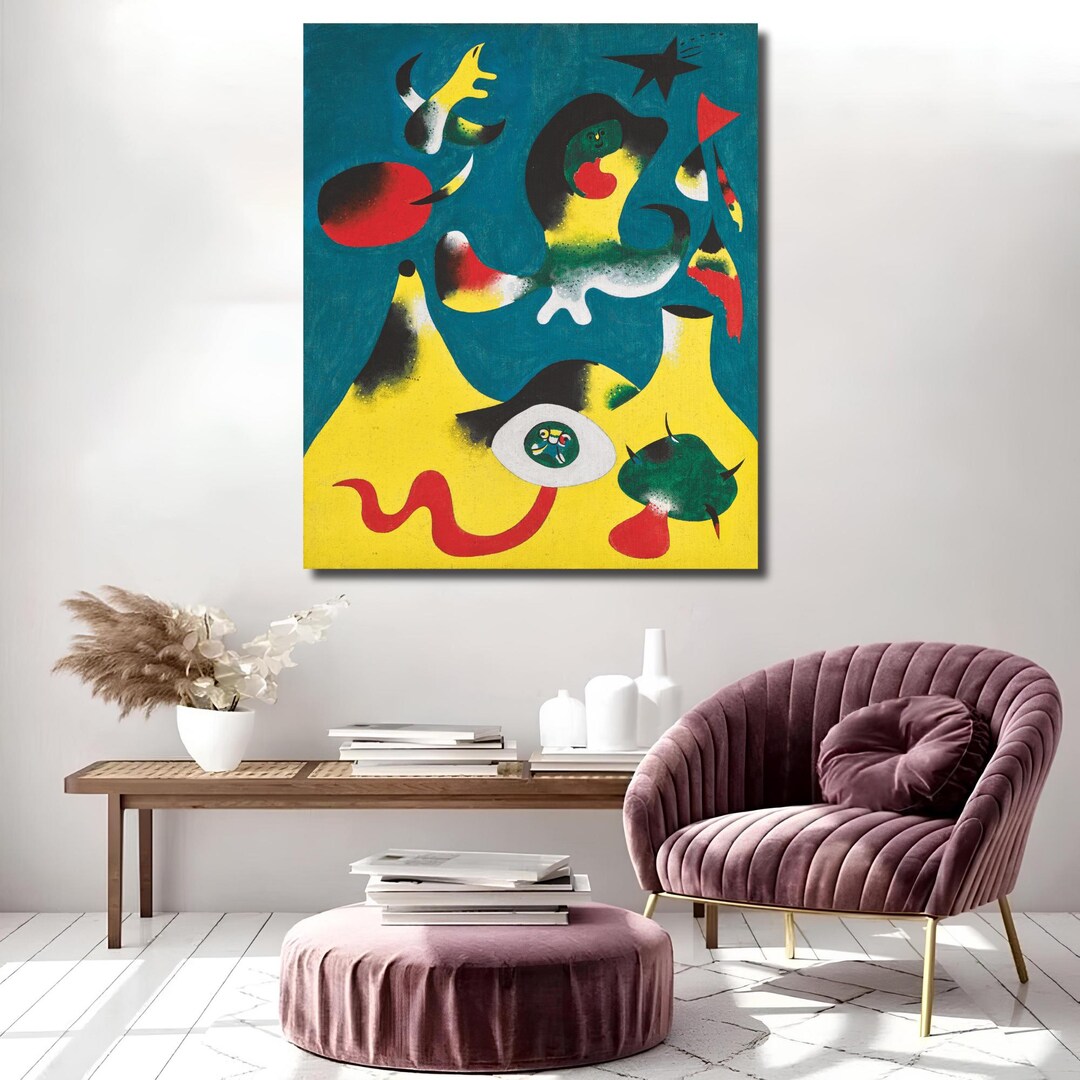 Joan Miro Painting Wall Art % Surrealism Modern Art Print - Ready to ...