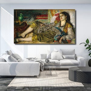 Odalisque (1870) Painting in High Resolution by Pierre-auguste Renoir ...