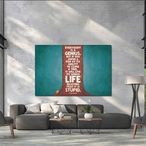 Everybody is a Genius Wall Art Design POSTER or CANVAS READY to Hang ...