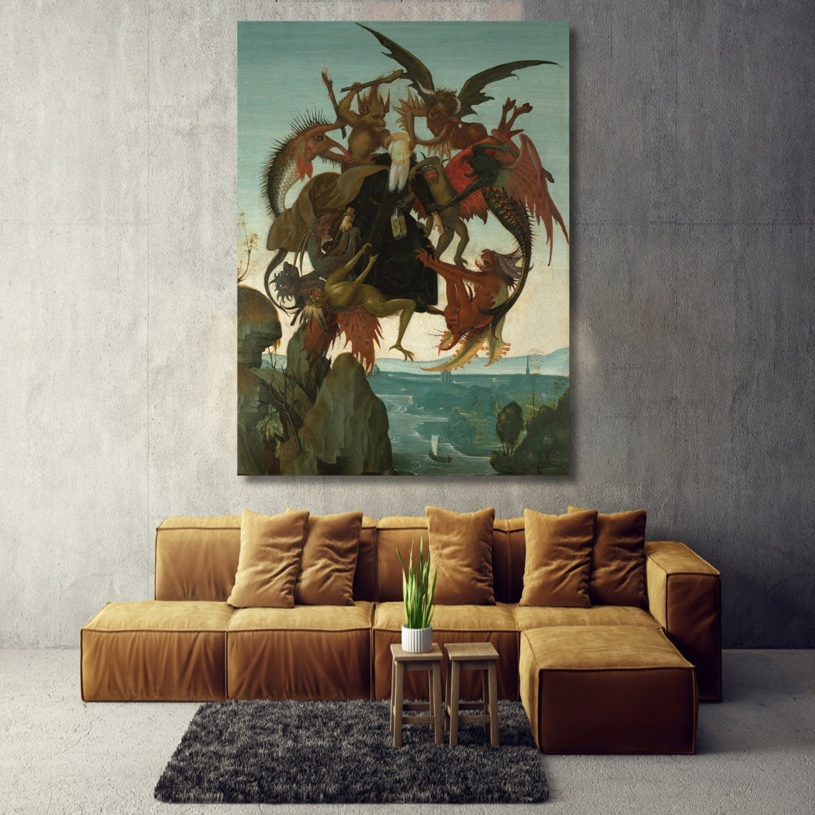 Michelangelo the Torment of Saint Anthony 1487 Canvas Print Wall Art ...