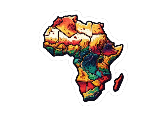 African Pride Sticker Detailed Africa Map Design Perfect for Laptops ...