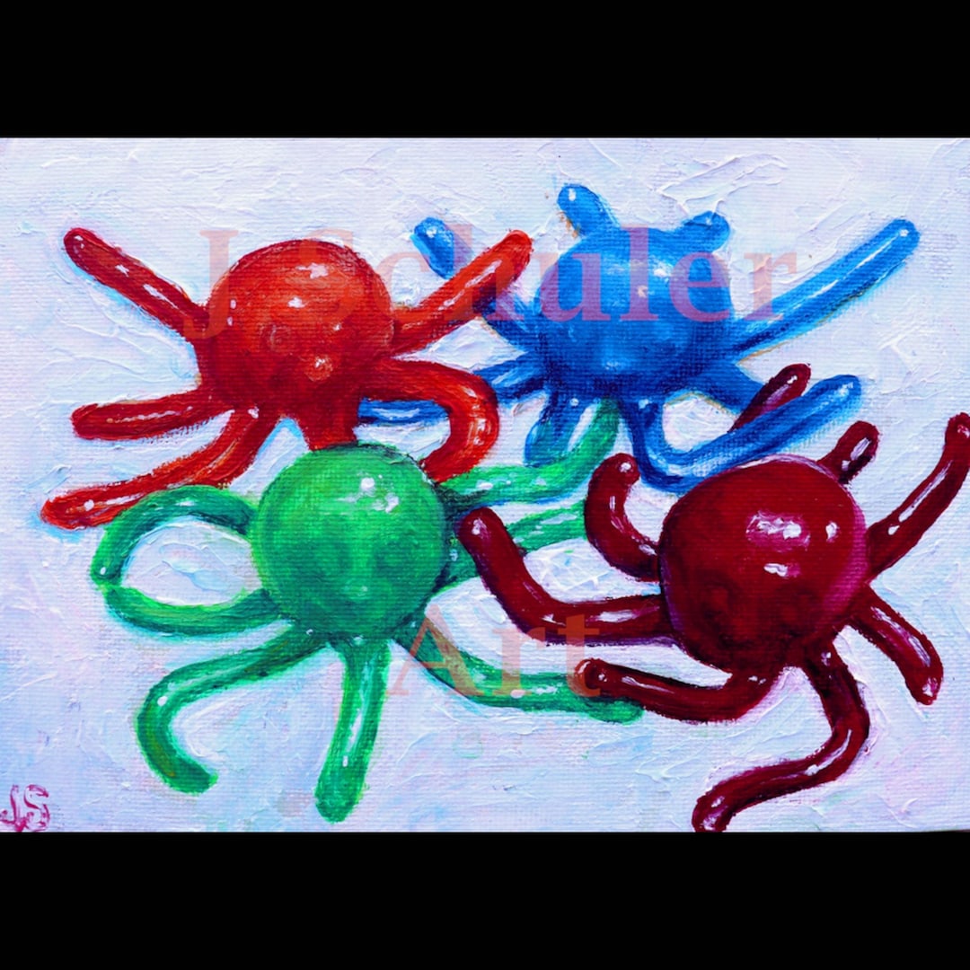Wacky Wall Walkers Painting: Retro 80s Toys, Acrylic Art (5x7) - Etsy