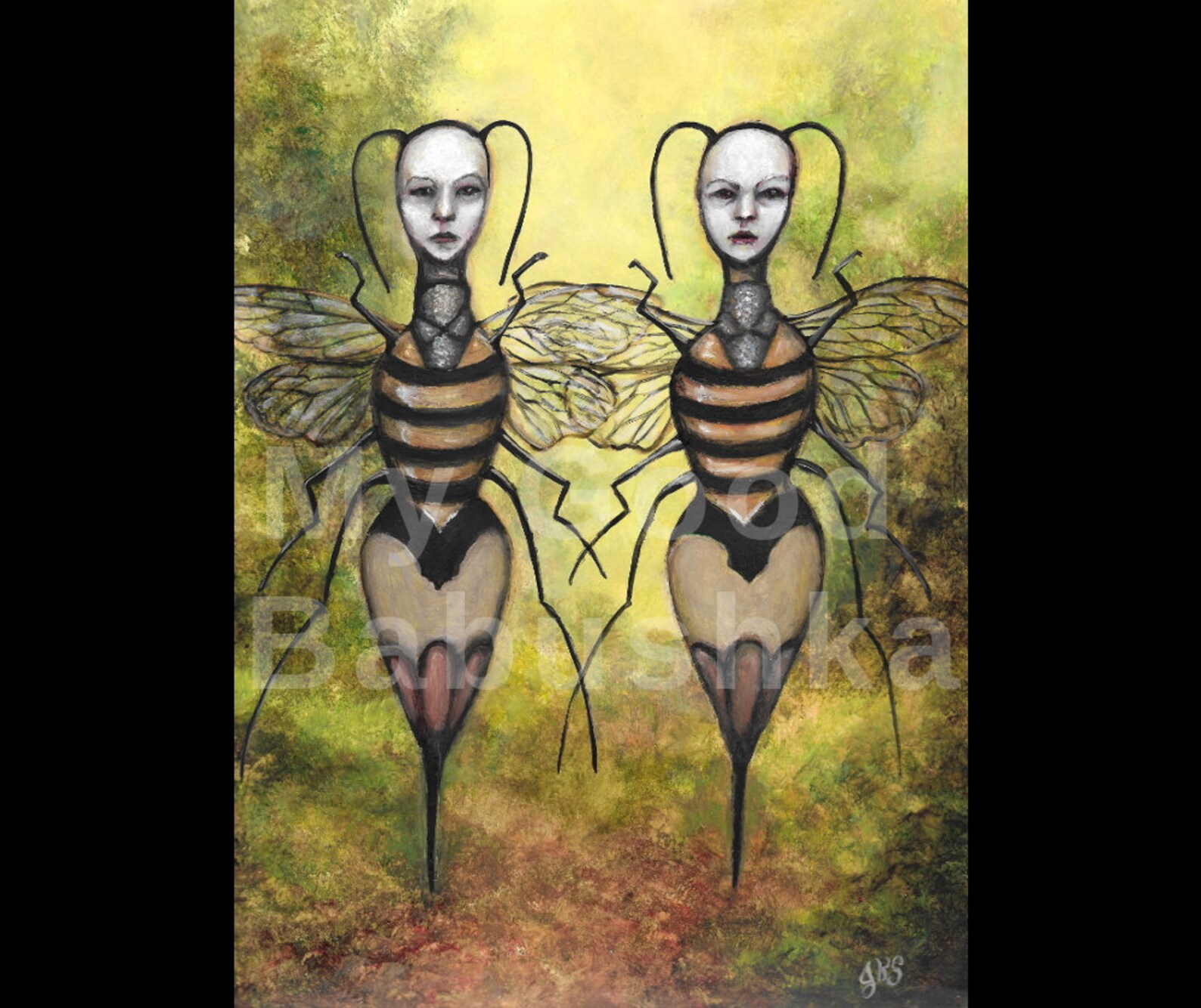 The Rival Queens Print Queen Bees Forest Surreal Insects - Etsy