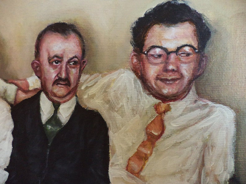 The Four Gentlemen on the Davenport Original Painting on the - Etsy