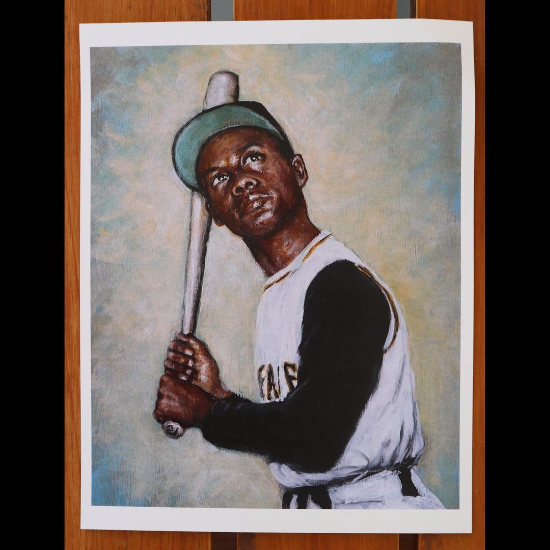 Roberto Clemente Art Print: Pittsburgh Pirates Baseball Portrait - Etsy