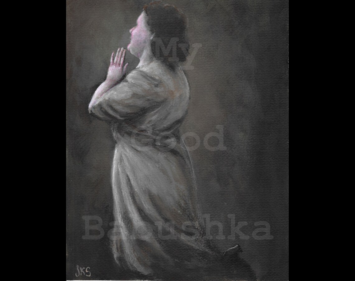 Woman in Prayer Original Painting Devotion Portrait - Etsy