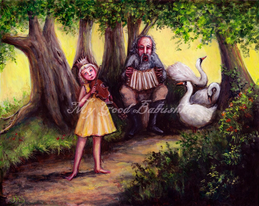 Afternoon Music Print Fairy Tale Art Folk Tale Art | Etsy