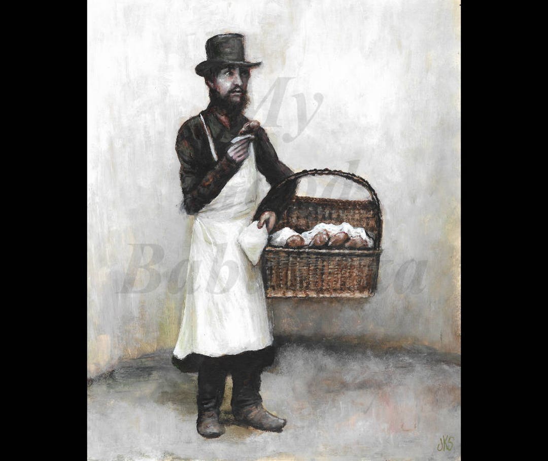 The Bread Seller, Original Painting, Vendor, Food, Street Food ...