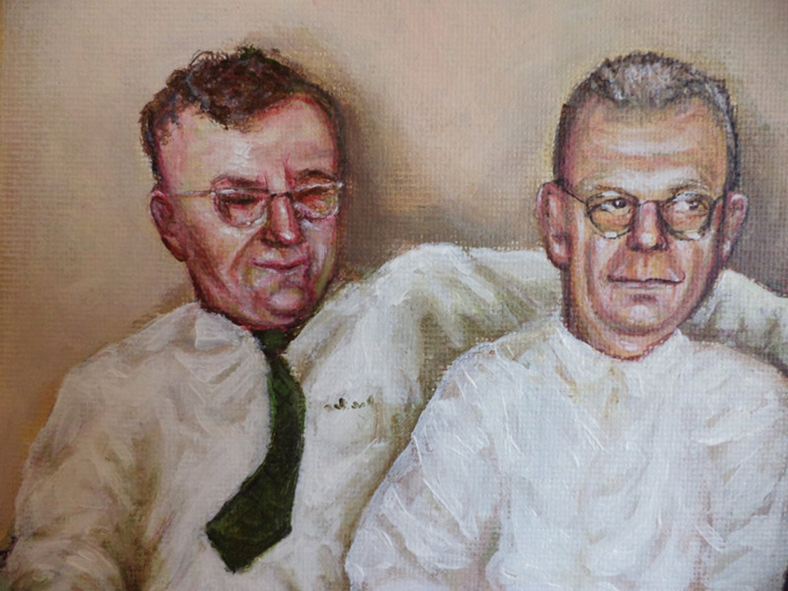 The Four Gentlemen on the Davenport Original Painting on the - Etsy