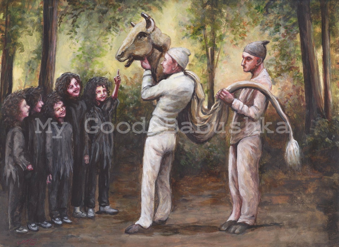 Taurus, Original Painting, Bull, Costume, Forest, Fairy Tale, Folk Tale ...
