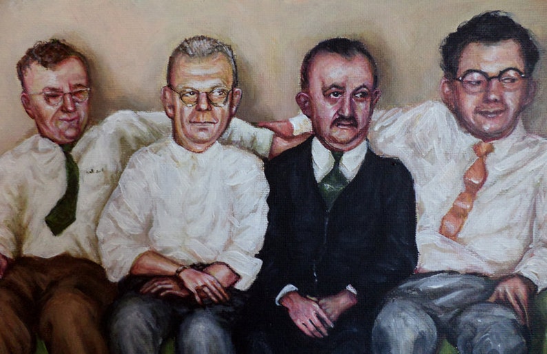 The Four Gentlemen on the Davenport Original Painting On the | Etsy