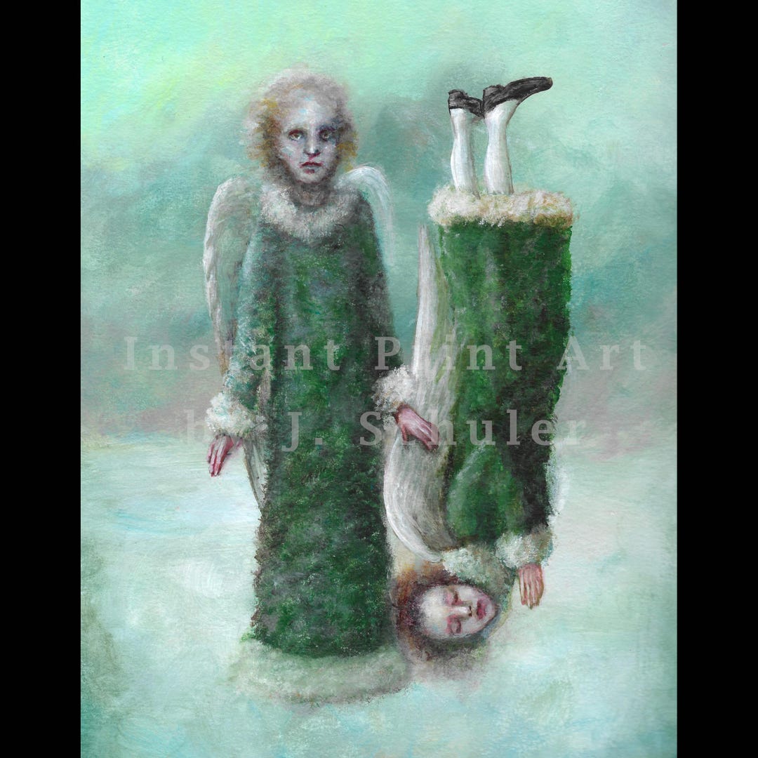 Snow Angels Painting, Digital Download, Wall Art - Etsy